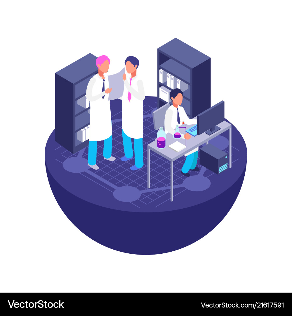 3d isometric laboratory concept Royalty Free Vector Image
