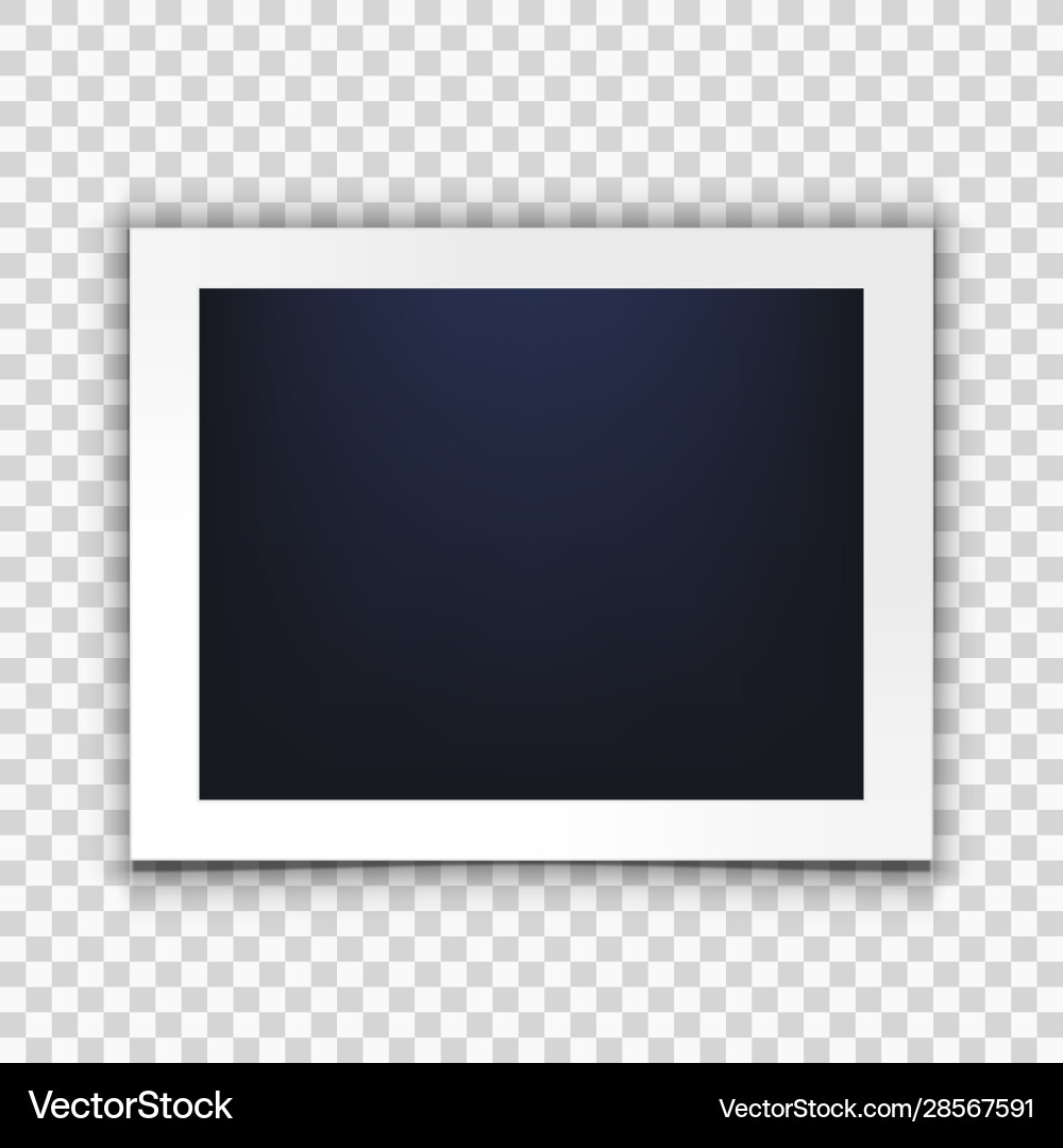 Blank clear photo frame isolated on back Vector Image