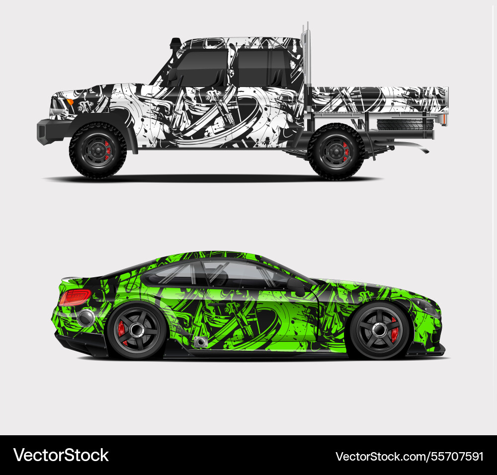 Car wraps graphics sport vehicle wrap Royalty Free Vector