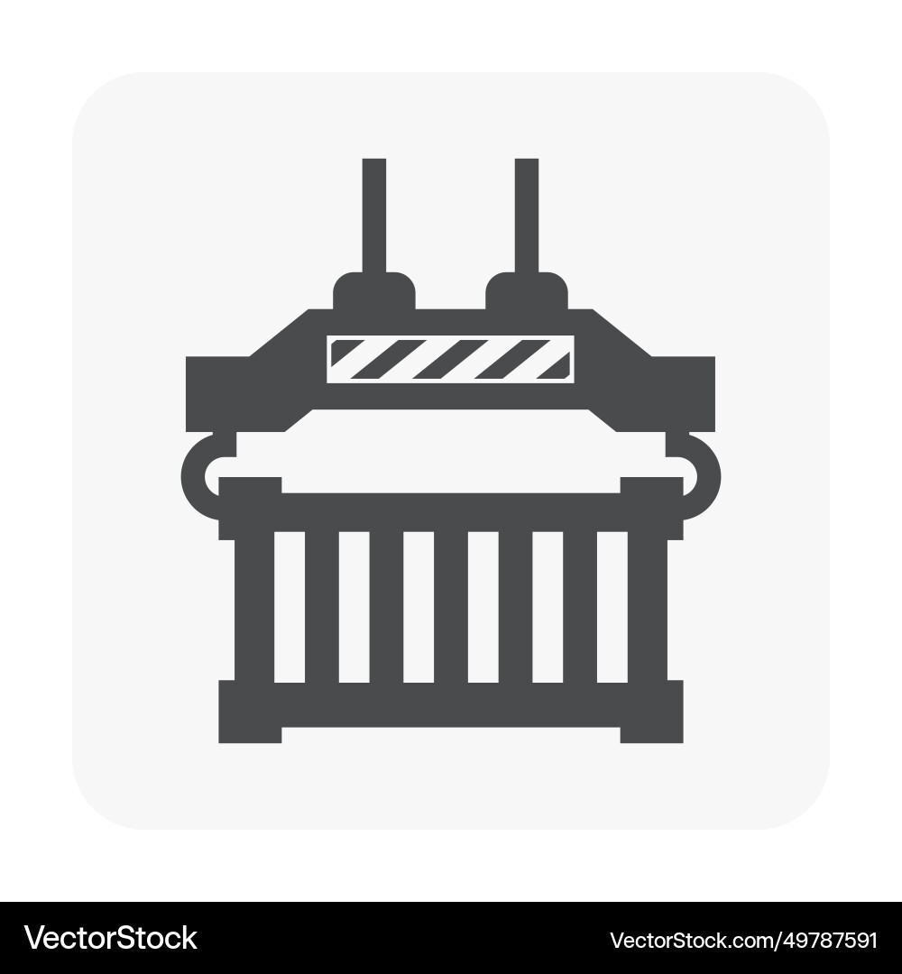 Cargo container and crane lifting icon Royalty Free Vector