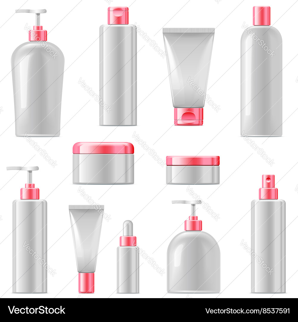 Cosmetic Packaging Icons Set Royalty Free Vector Image