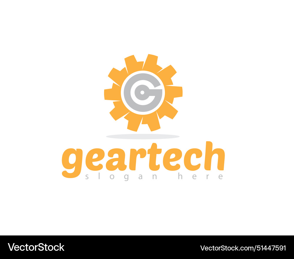 Gear and tech initials g logo design Royalty Free Vector