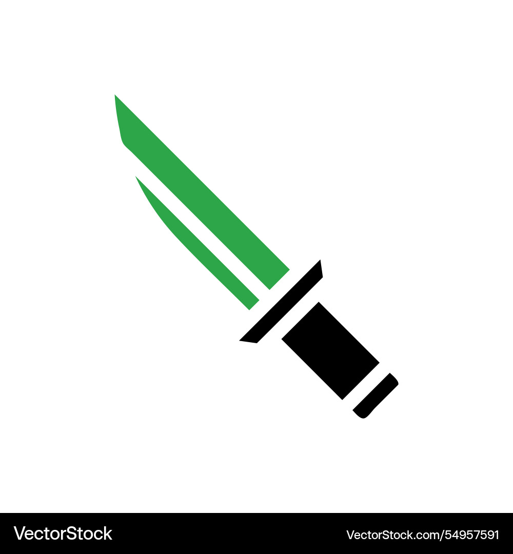 Green knife icon military Royalty Free Vector Image
