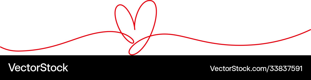 Heart shape mono line continuous icon Royalty Free Vector