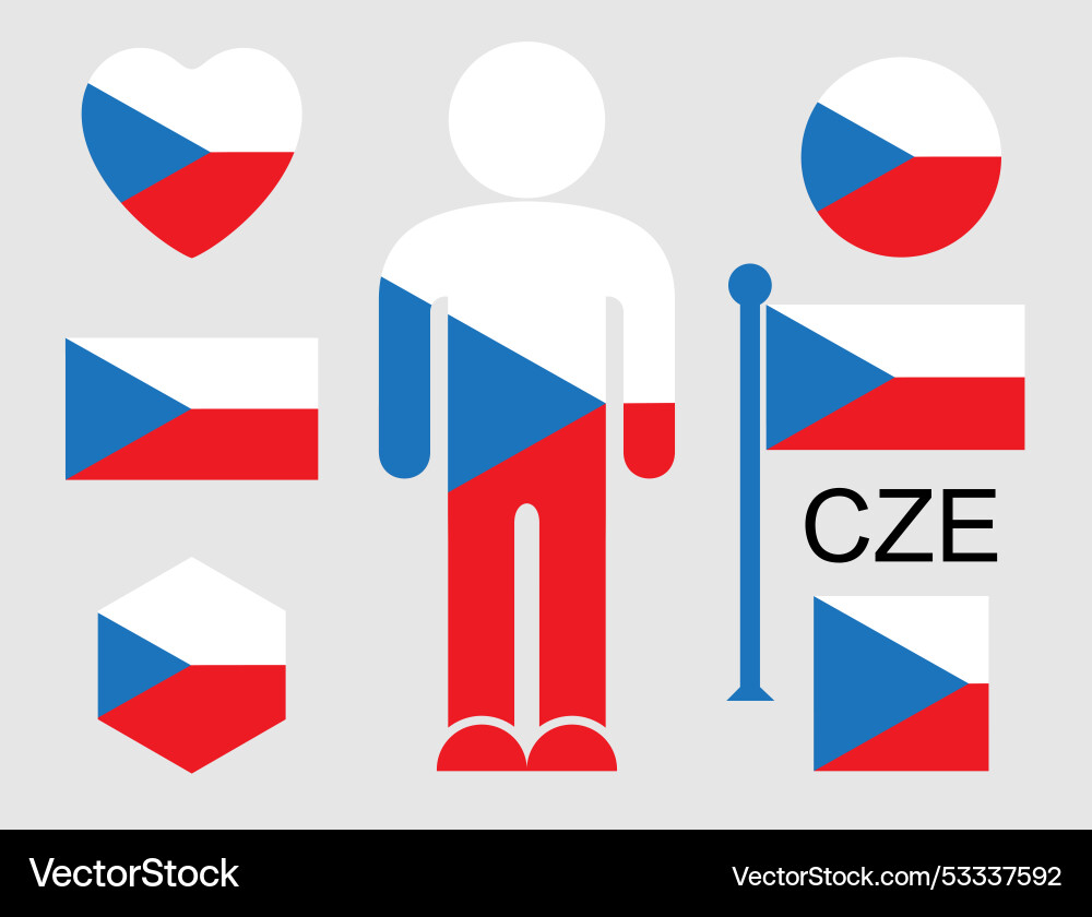 Czech flag Royalty Free Vector Image - VectorStock