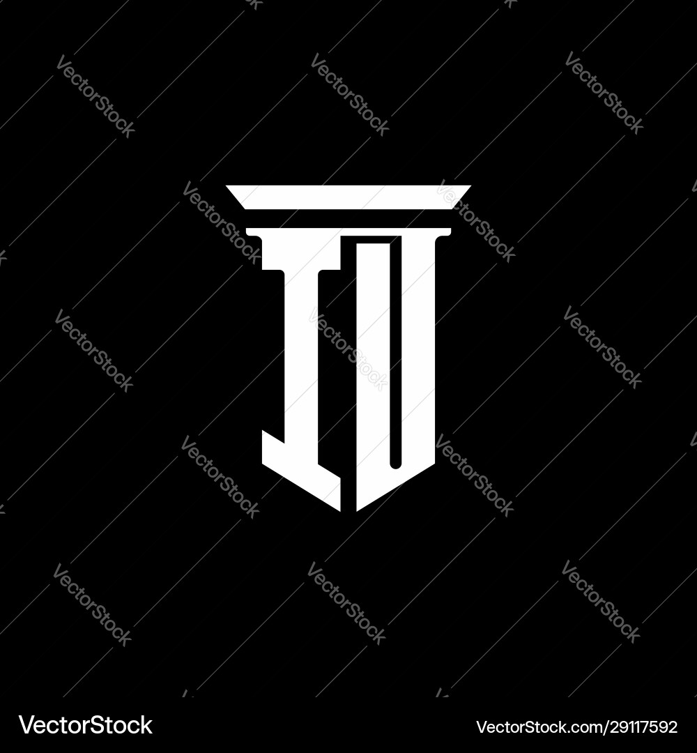 Iu monogram logo with emblem style isolated Vector Image