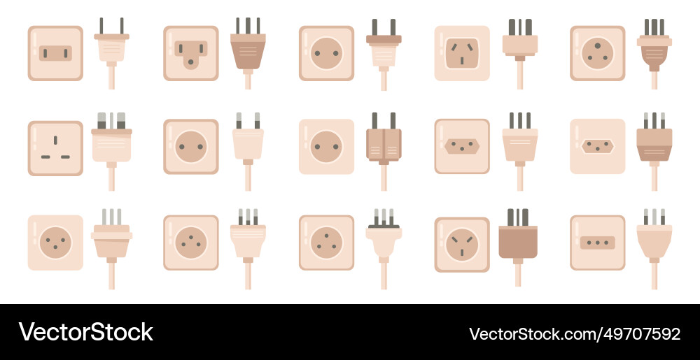 Stecker und Steckdosen mit elektrischen Stromarten ac