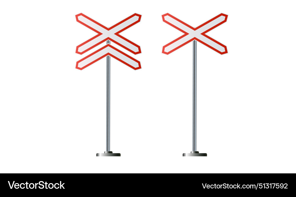 Railway signs approaching the track Royalty Free Vector