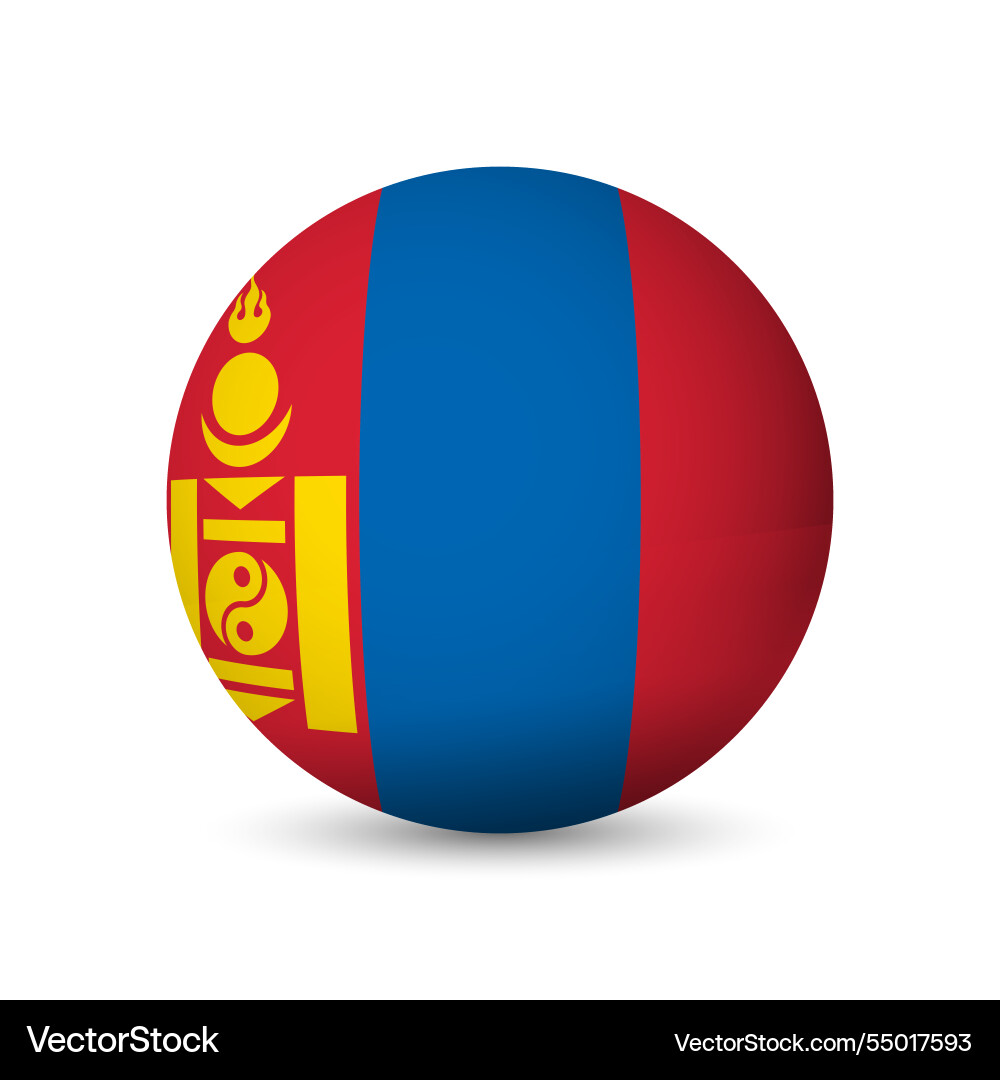 Ball in colors of mongolia flag Royalty Free Vector Image