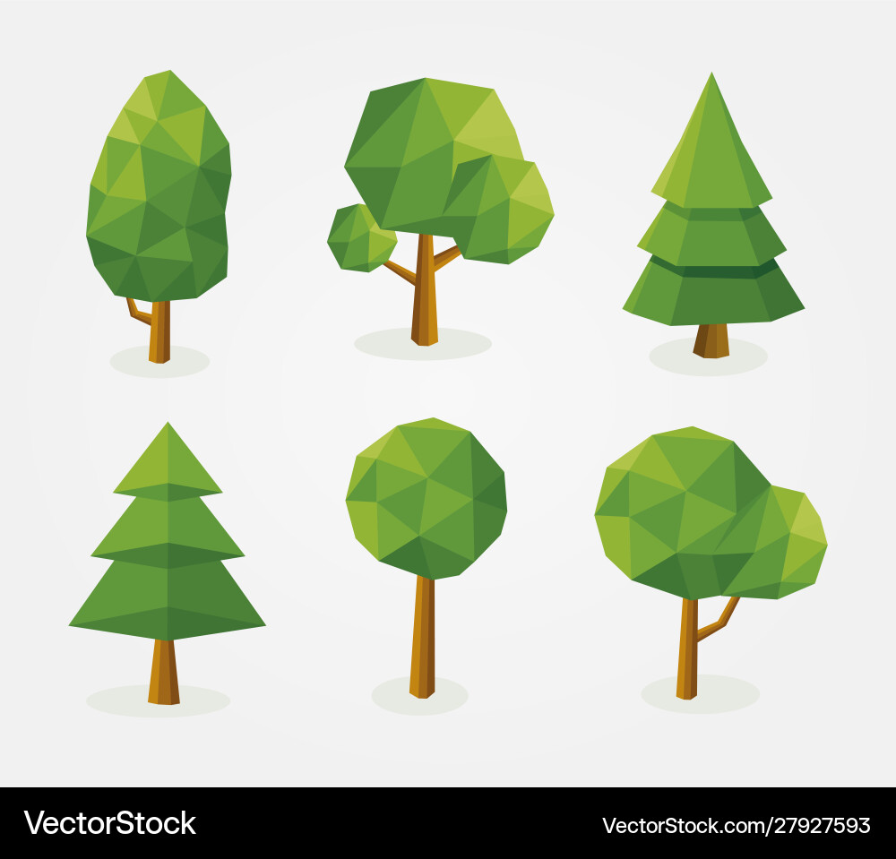 Geometric Tree & Forest Collection Royalty Free Vector