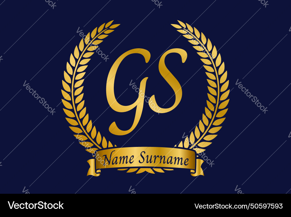 Initial letter g and s gs monogram logo design Vector Image