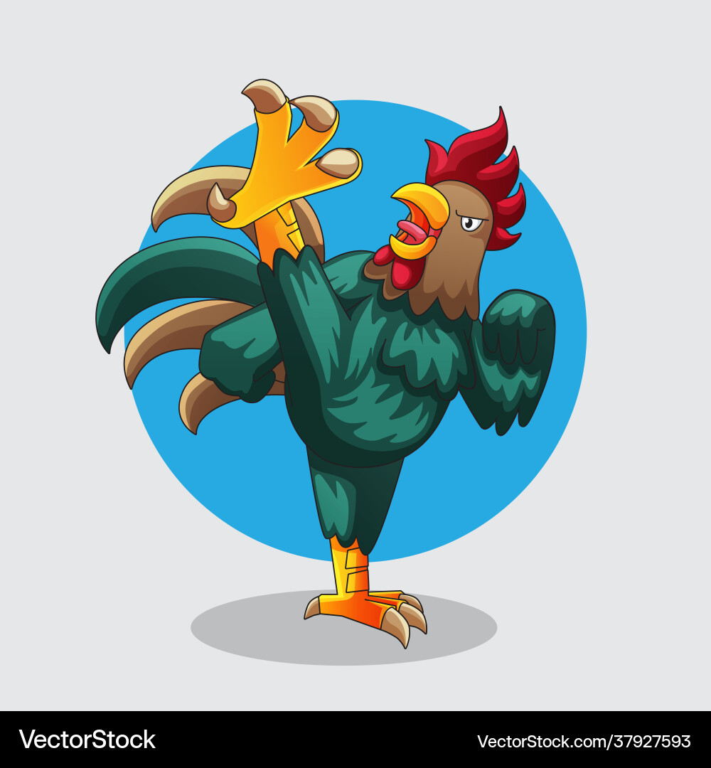 Kung Fu Chicken Fighter Royalty Free Vector Image