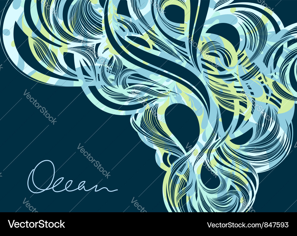 Ocean fluids - abstract blue background Royalty Free Vector