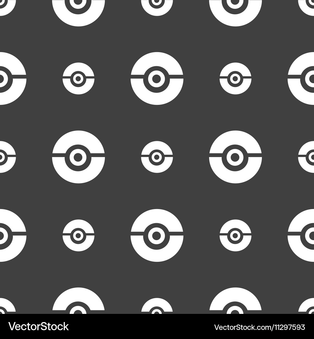 Pokeball icon sign seamless pattern on a gray Vector Image