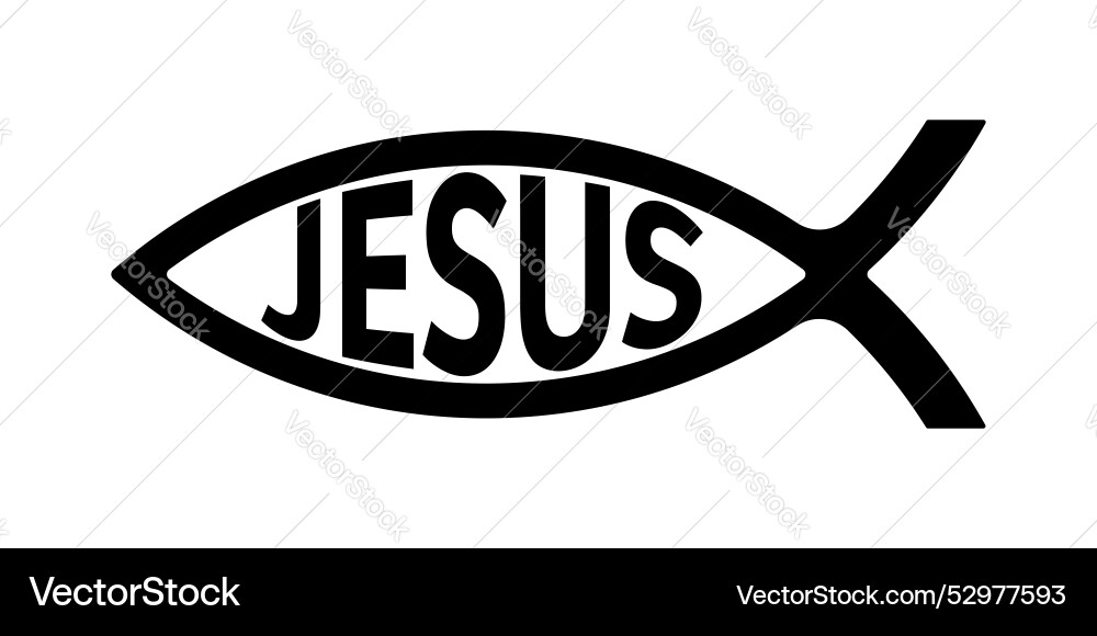 Religious symbol jesus fish Royalty Free Vector Image