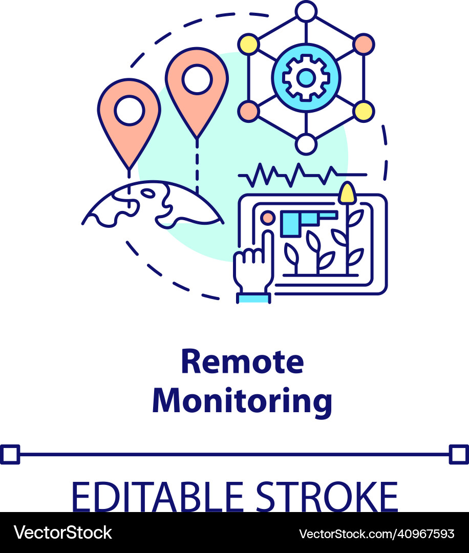 Remote monitoring concept icon Royalty Free Vector Image