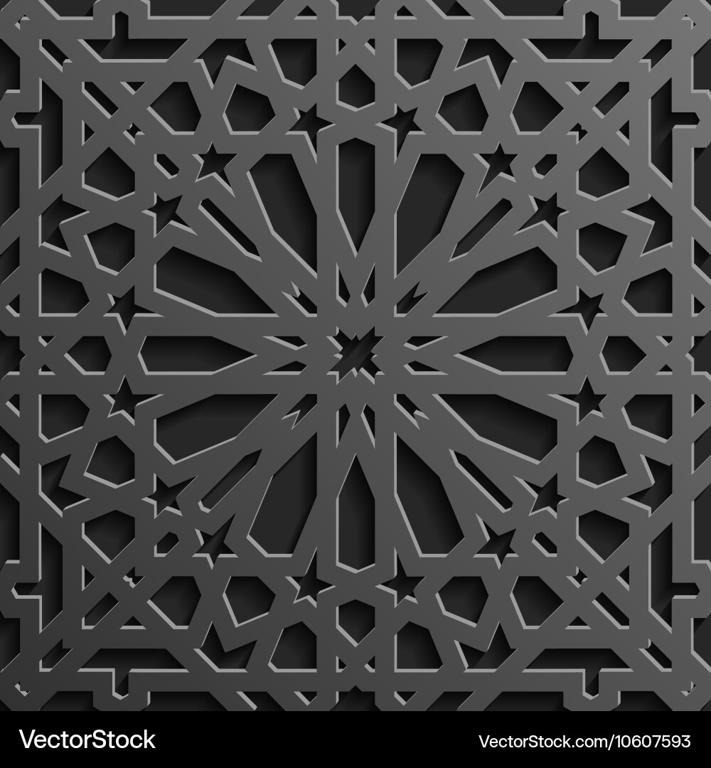 Seamless islamic pattern 3d traditional arabic Vector Image