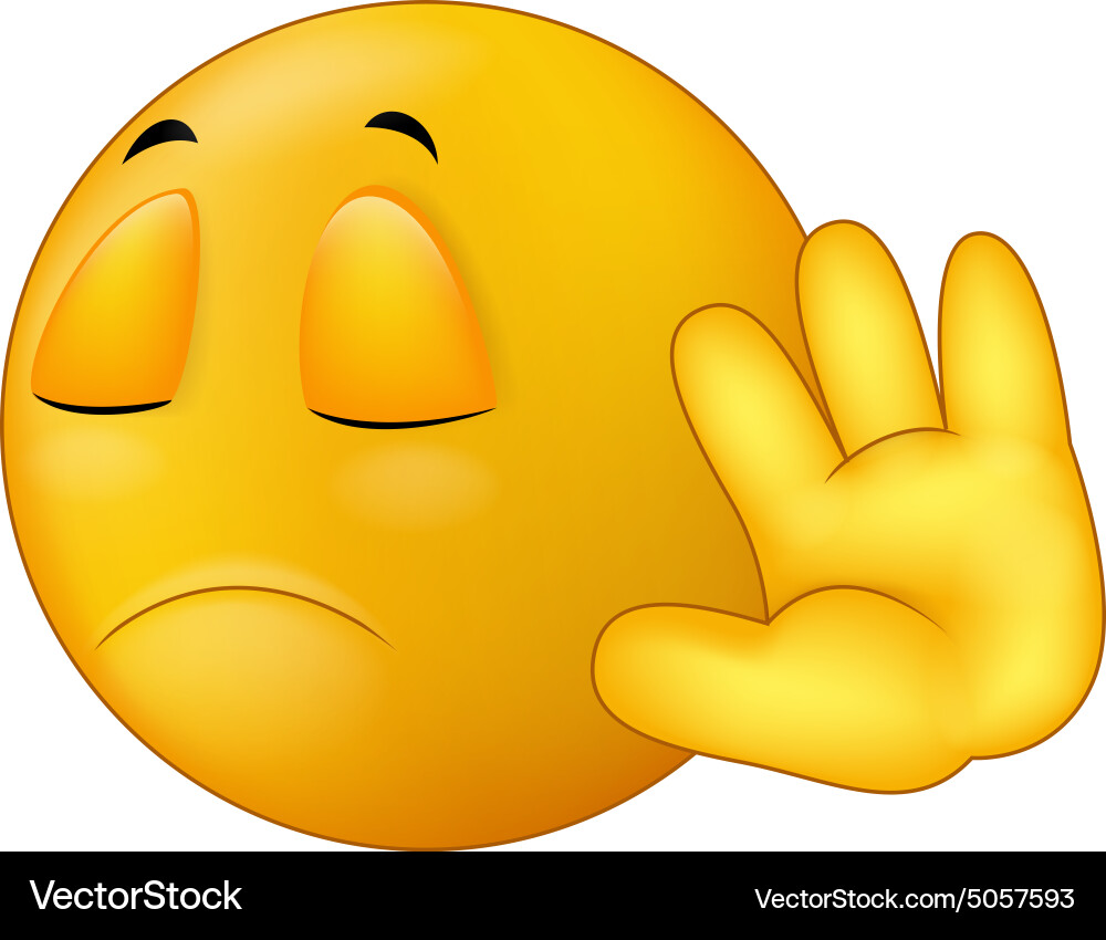 Talk to My Hand Emoji Gesture – Royalty-Free Vector | VectorStock