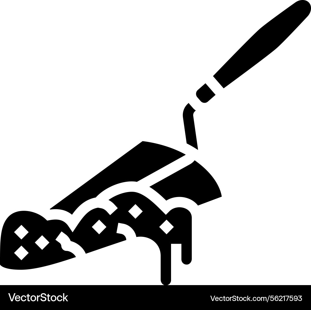 Trowel cement concrete glyph icon Royalty Free Vector Image
