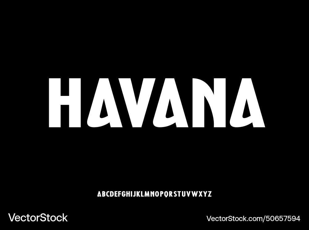 Bold decorative sans serif alphabet display font Vector Image