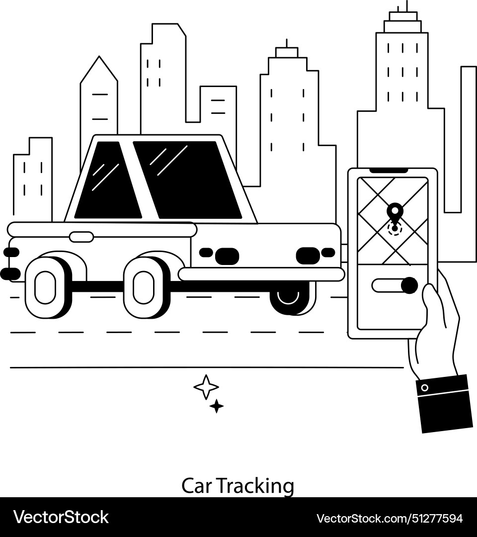 Car tracking Royalty Free Vector Image - VectorStock