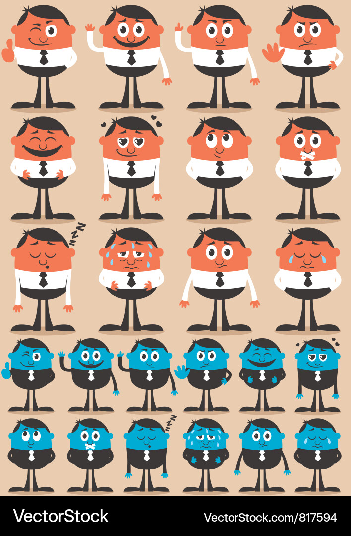 Character emotions Royalty Free Vector Image - VectorStock