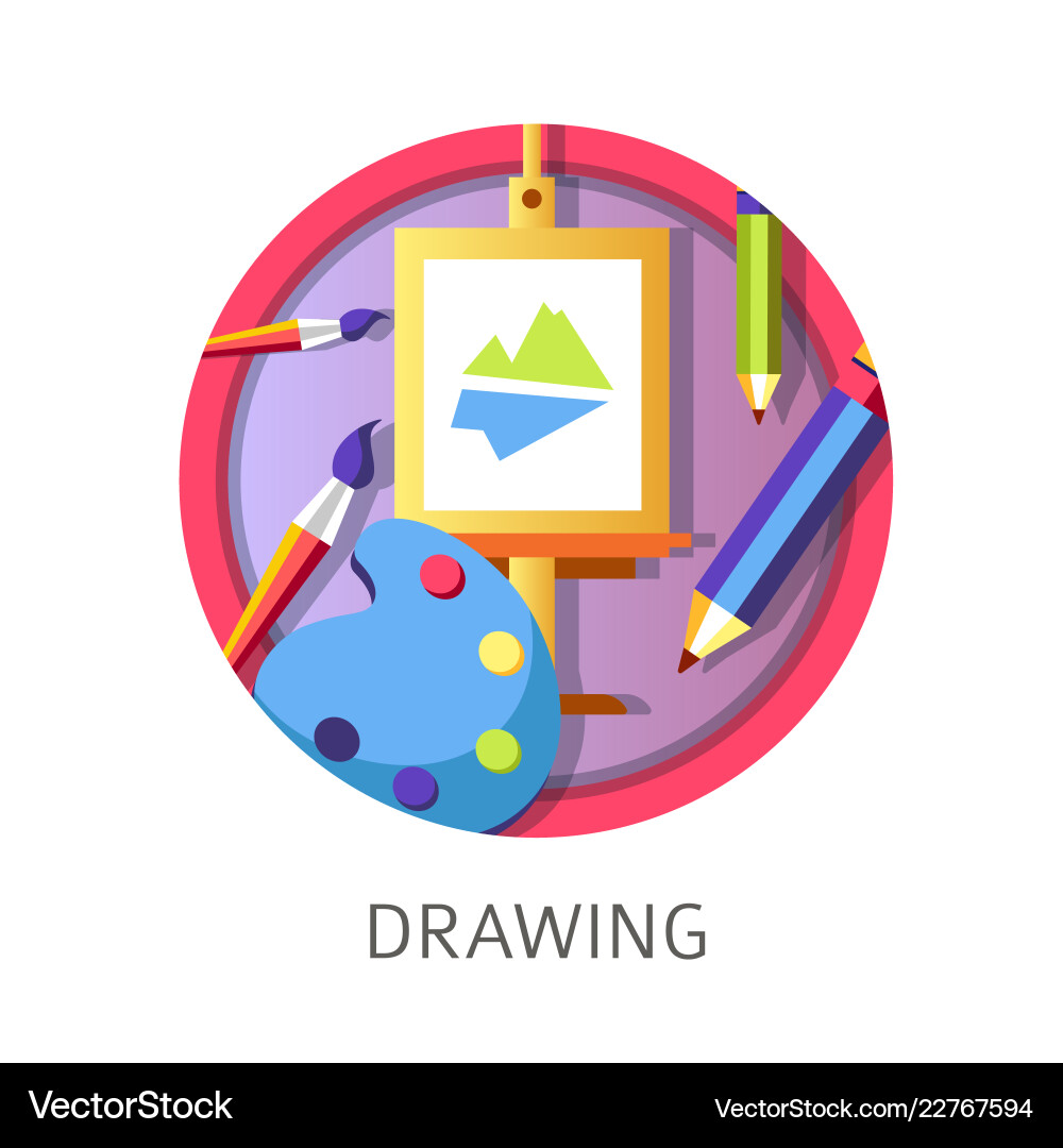 Drawing lessons at school creativity courses Vector Image
