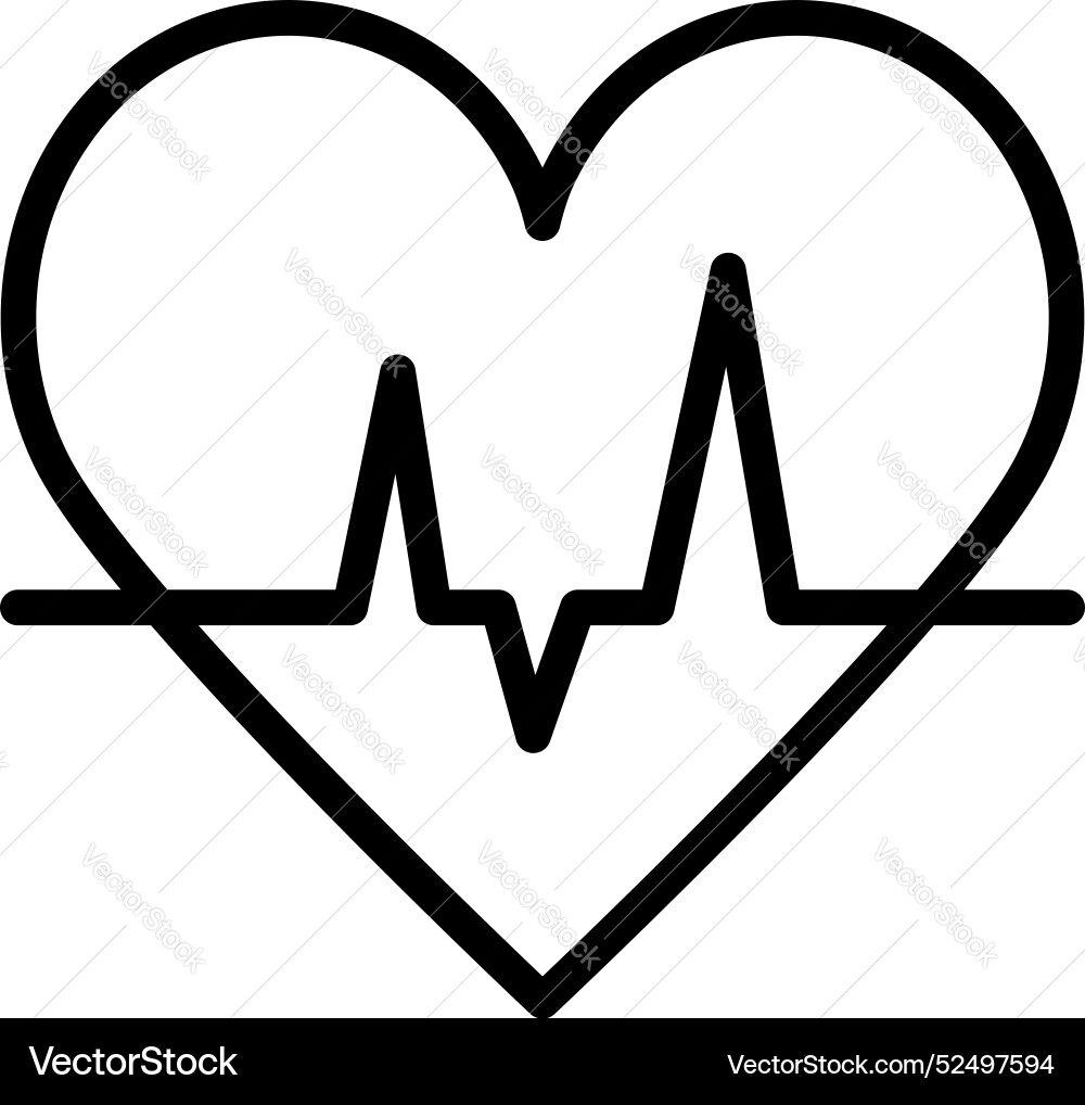 Hart beat line icon isolated Royalty Free Vector Image