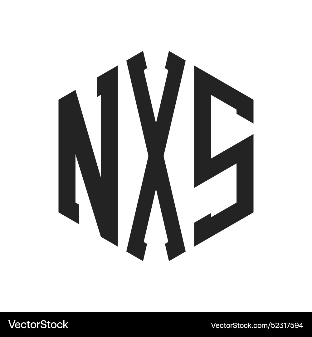 Nxs logo design initial letter monogram Royalty Free Vector