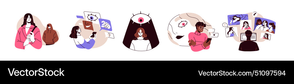 Stalking and surveillance concept anonymous Vector Image