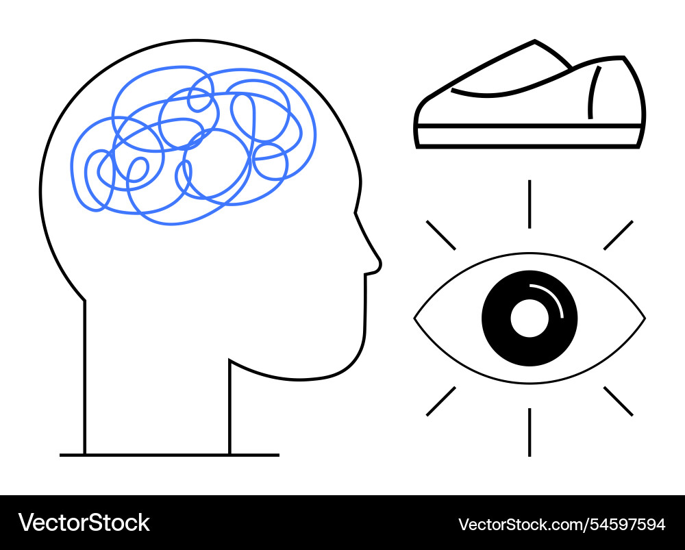 Visualizing human perception brain activity eye Vector Image