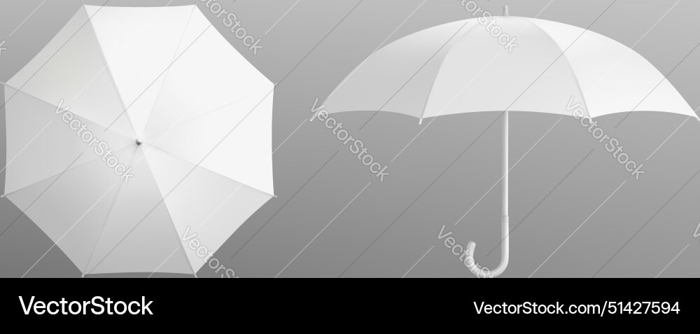 White 3d isolated blank umbrella mockup Royalty Free Vector