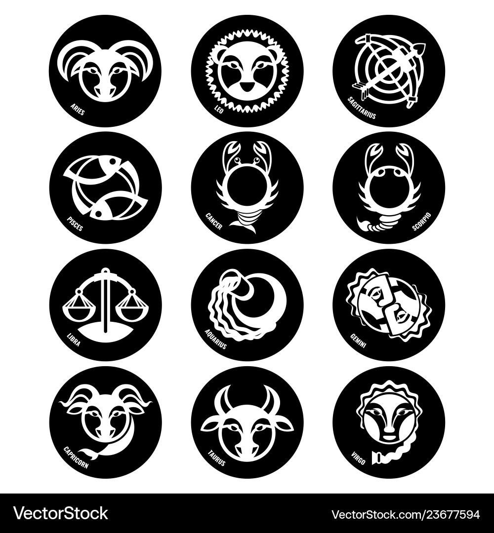 Zodiac Signs - Astrology Symbol Set Royalty Free Vector