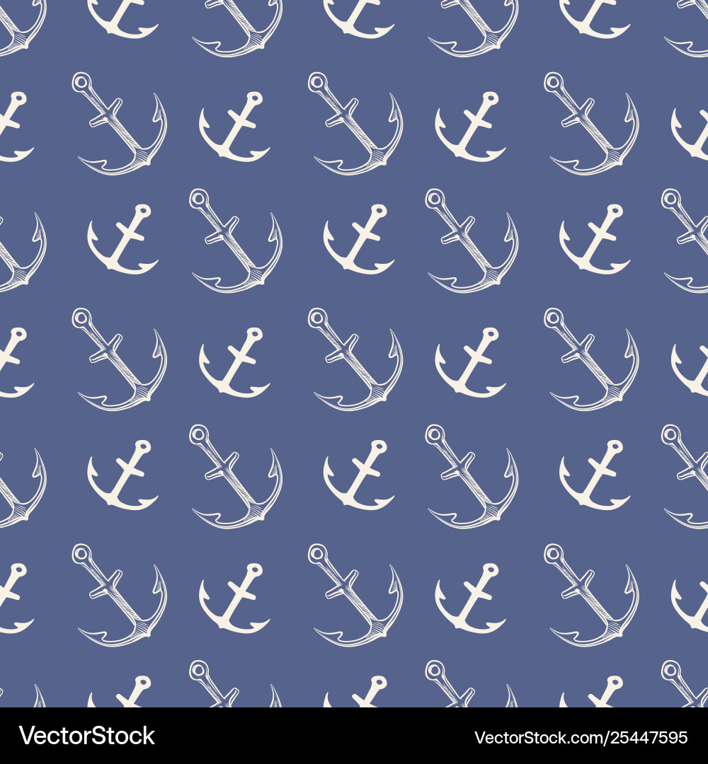 Anchor pattern iron heavy silhouette vintage Vector Image