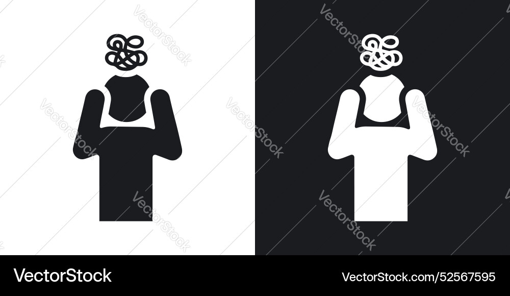 Anxiety icon set on white background Royalty Free Vector
