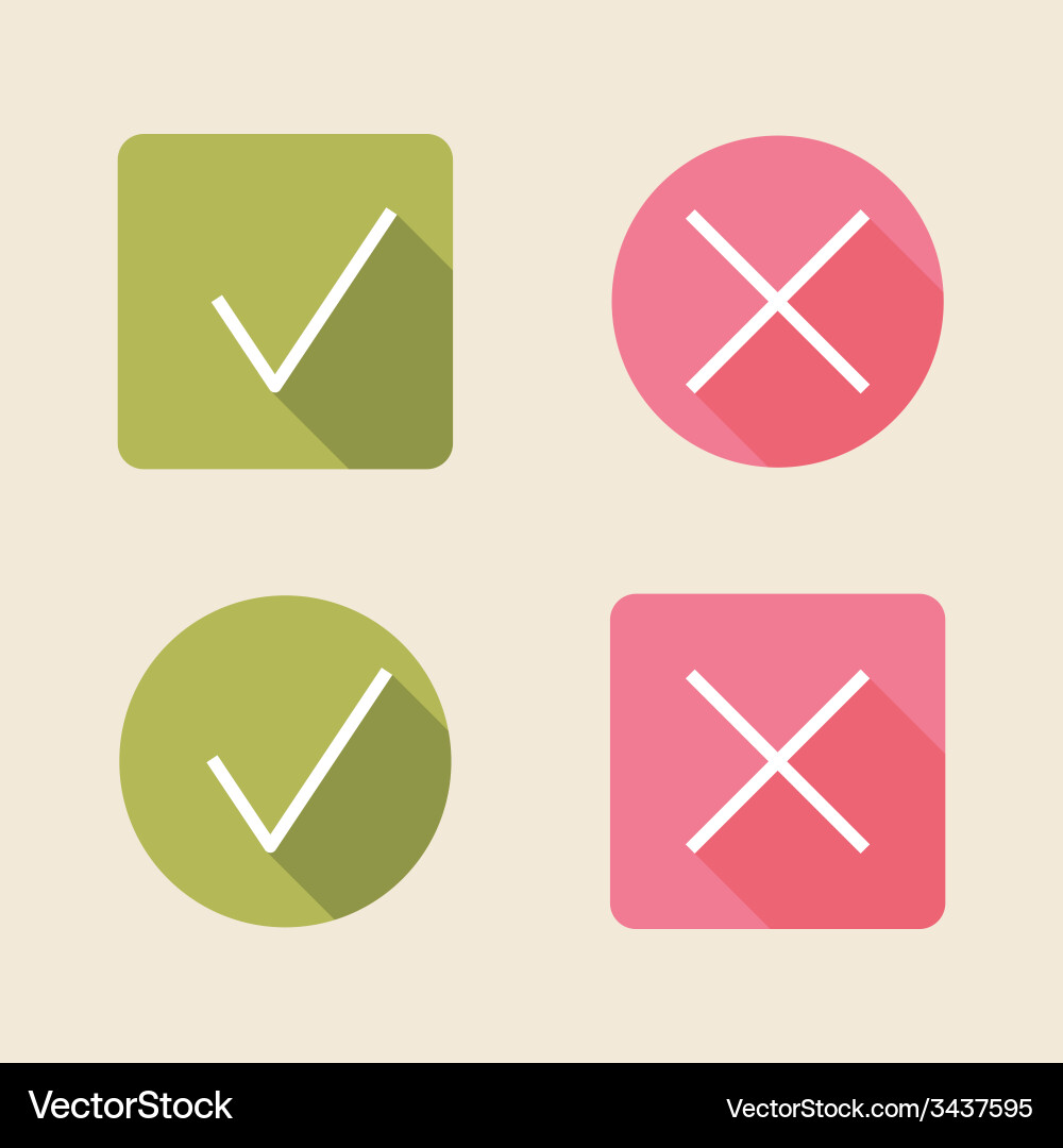 Check mark icons flat for web and mobile Vector Image
