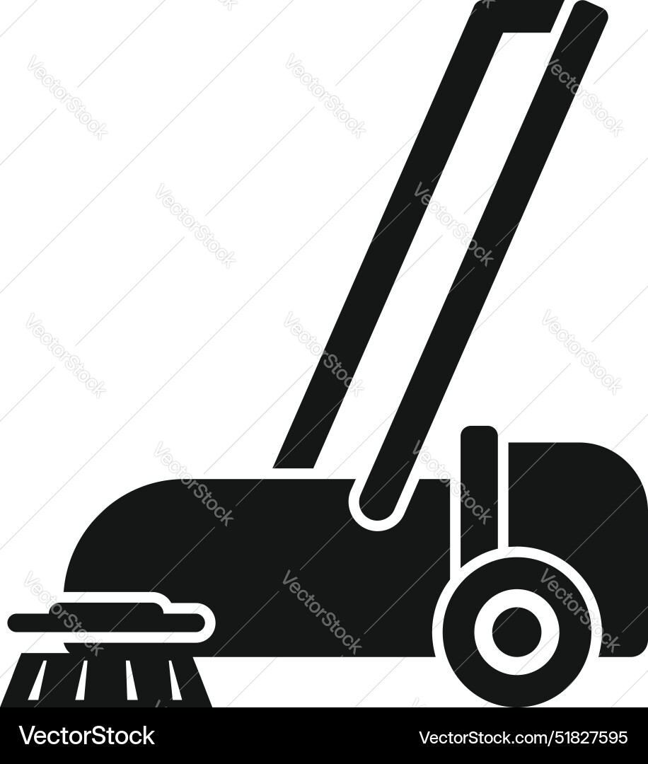 Cleaning machine using brush for scrubbing floor Vector Image