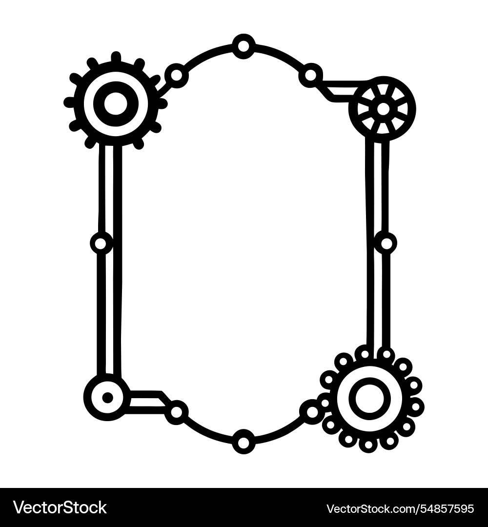 Cyberpunk-inspired frame icon art Royalty Free Vector Image