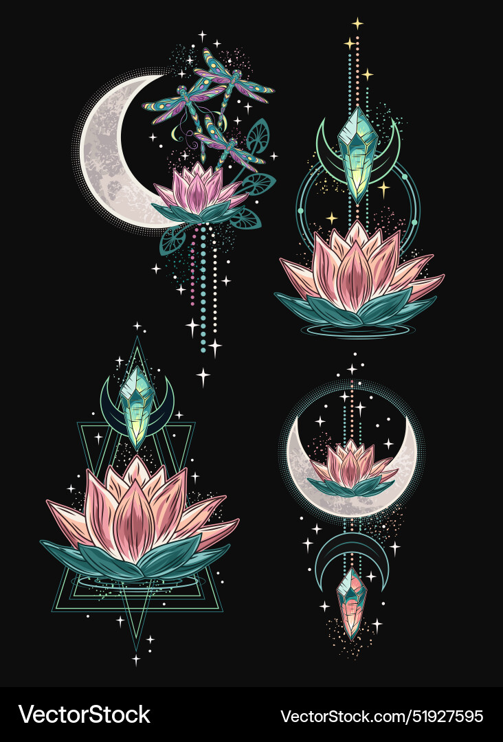 Lotus Flower Moon Vector Images (over 1,700)