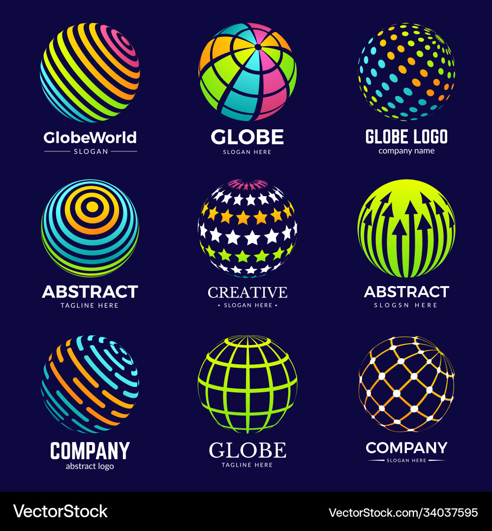 Globe Shaped Logo Modern Globe Or Globe Or Global Logo Template Vector