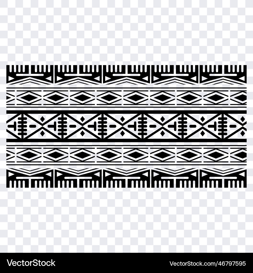 Polynesian tribal tattoo ethnic border Royalty Free Vector