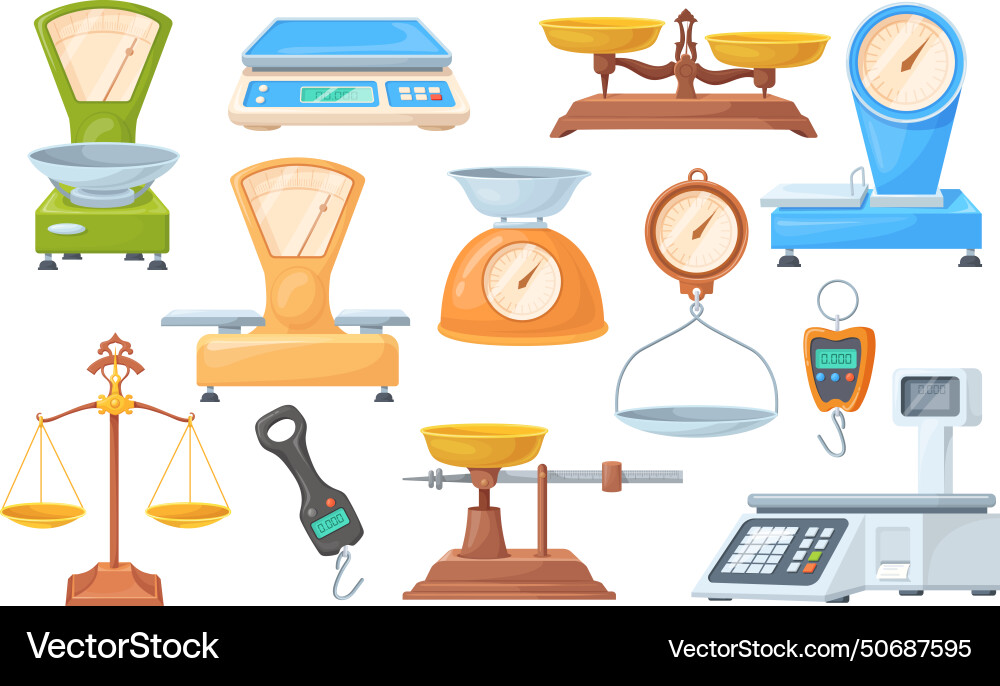 Retail scales digital scale and mechanical Vector Image