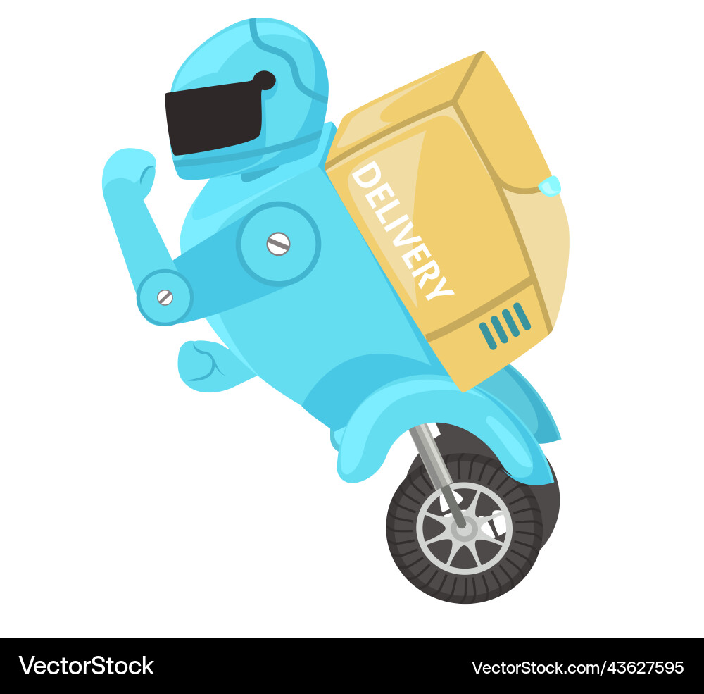 Smart robot assistant for delivery service Vector Image