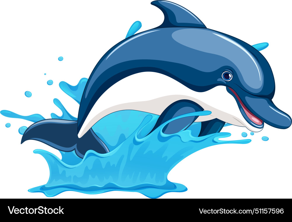A playful dolphin jumping Royalty Free Vector Image