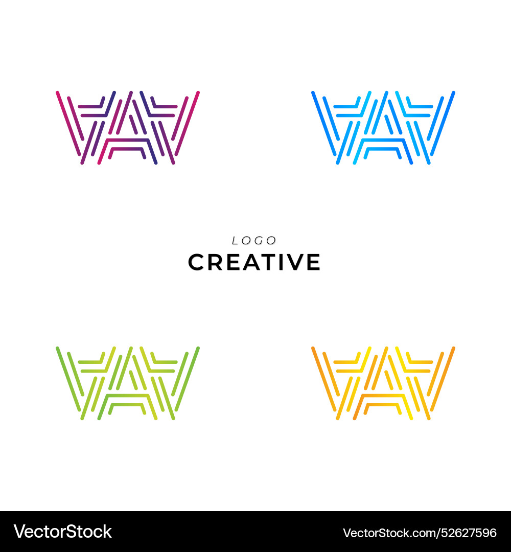 Aaa creative latter logo design branding logo des Vector Image