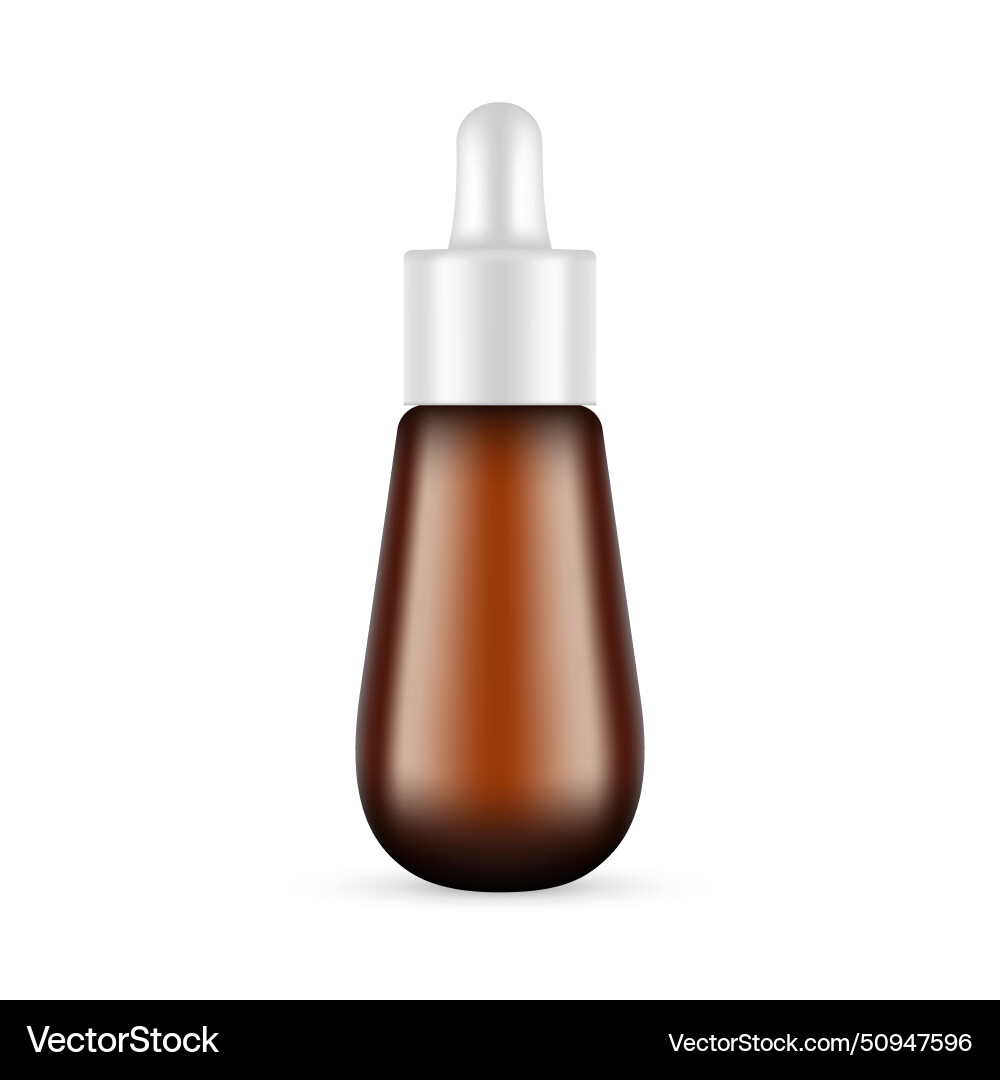 Amber dropper bottle mockup serum oil Royalty Free Vector