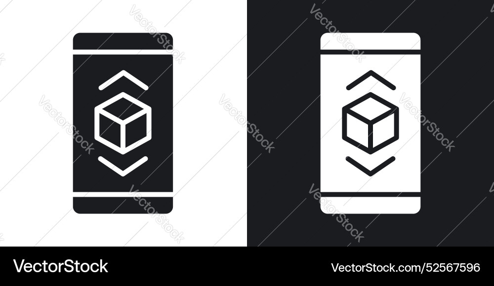 Ar app icon set on white background Royalty Free Vector