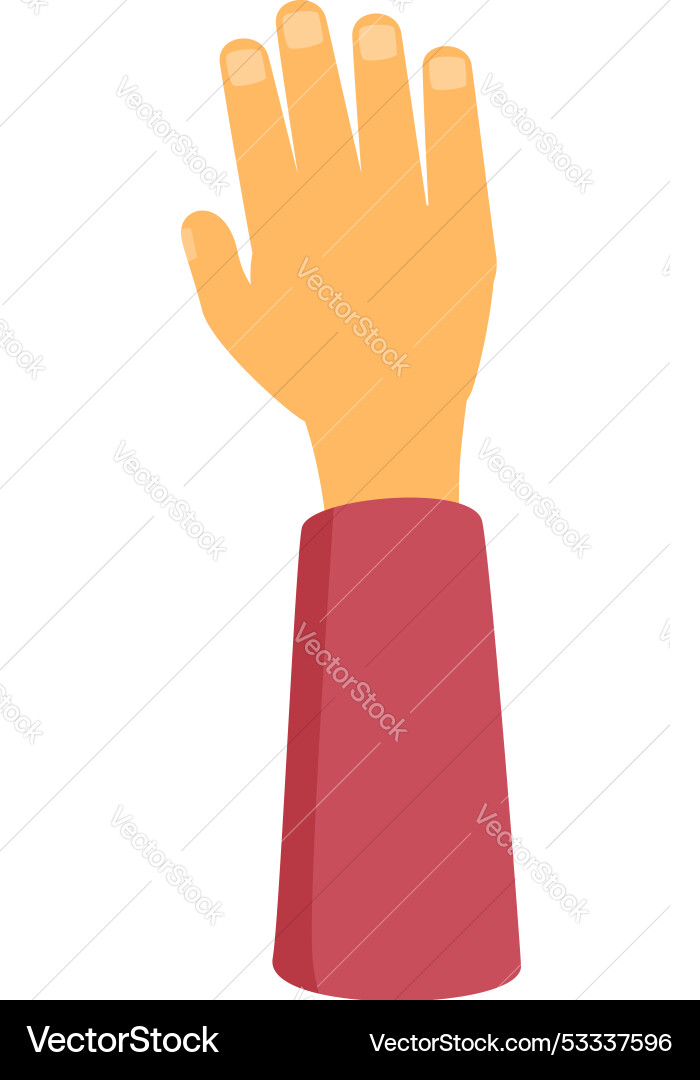 Cartoon hand gesture showing five fingers raised Vector Image