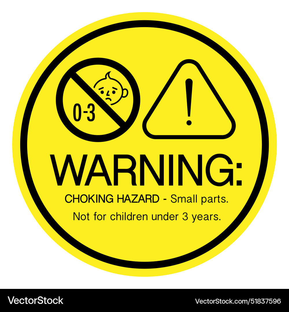 Choking hazard sign sticker or banner Royalty Free Vector