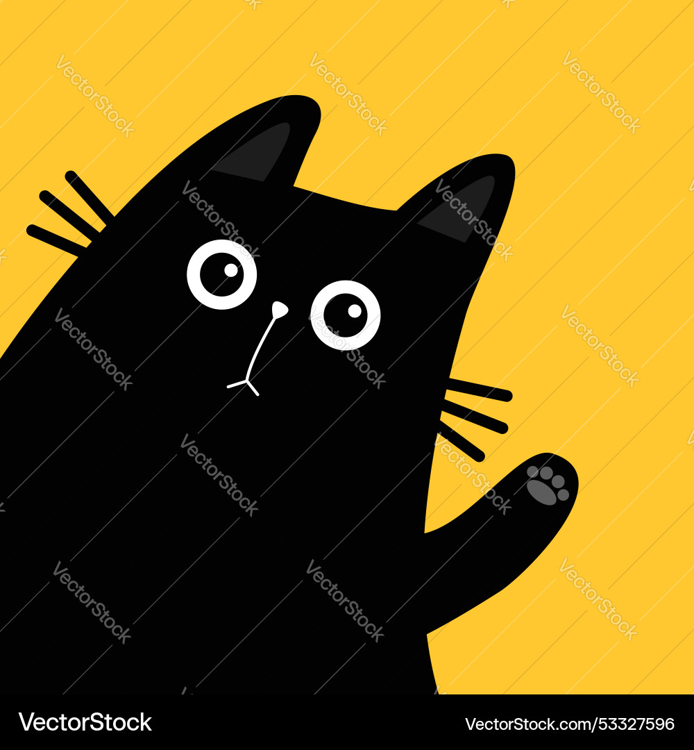 Cute Cat Corner Peek Royalty Free Vector Image